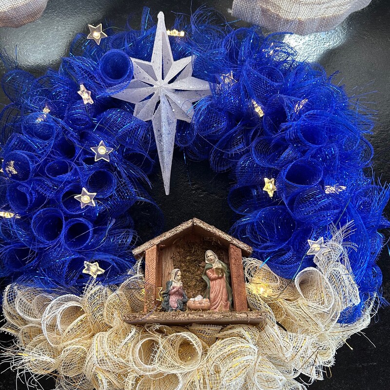 Religious Christmas Wreath - Etsy