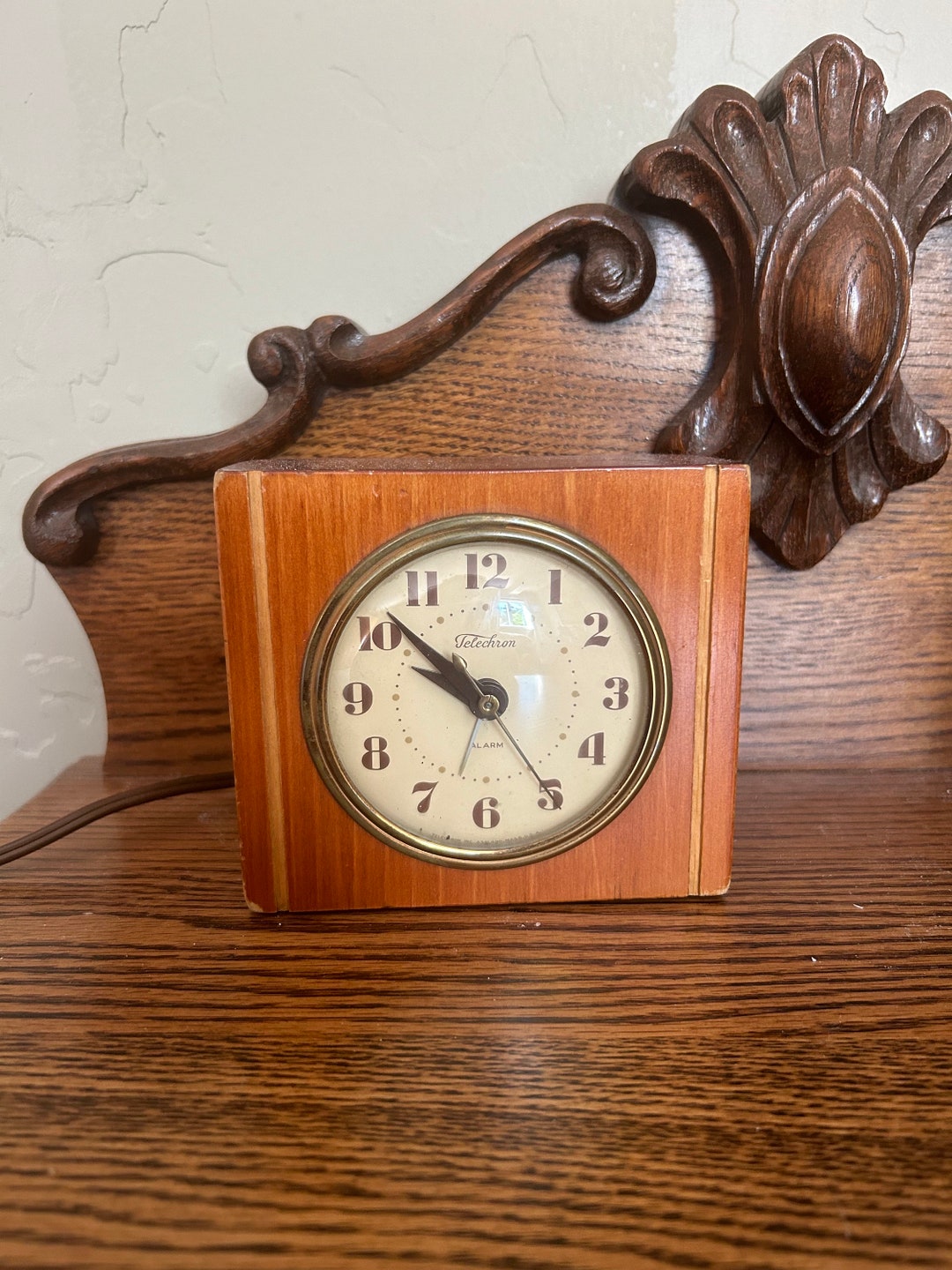 1950s Telechron USA Made Alarm Clock With Wood Casing. Works Great ...