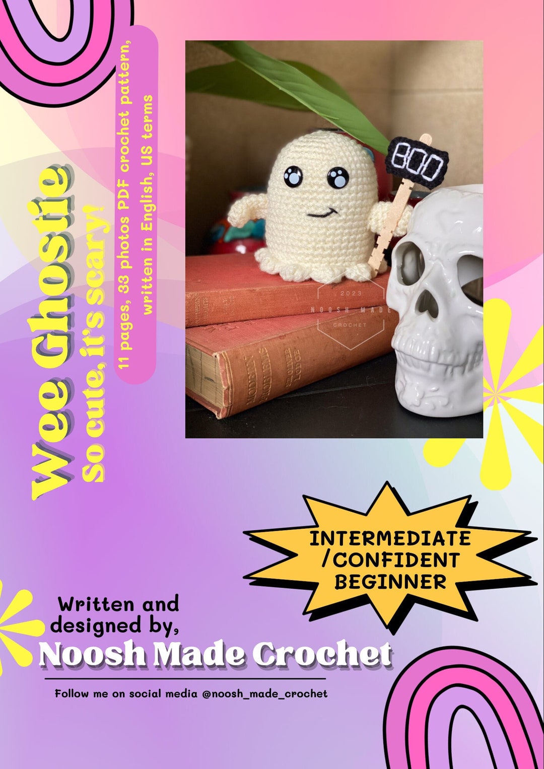 PDF Wee Ghostie Amigurumi, Ghost Crochet PATTERN, ONLY, Tutorial, How ...