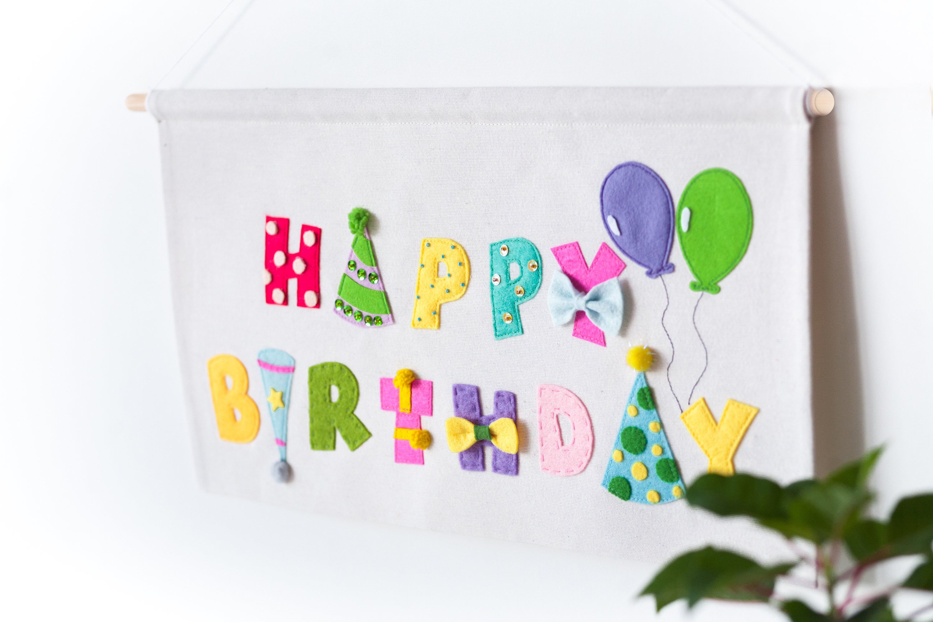 Happy Birthday Banner wall hanging Birthday party decor | Etsy