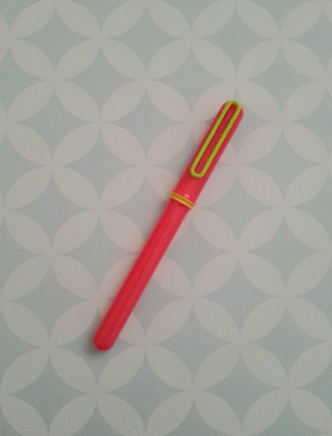80s Vintage Rare STYPEN Plastic Fountain Pen Neon Pink and Neon Yellow ...