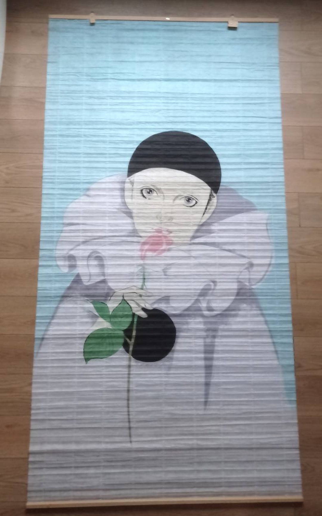 80s Vintage Pierrot Love Blind or Wall Decoration - Etsy