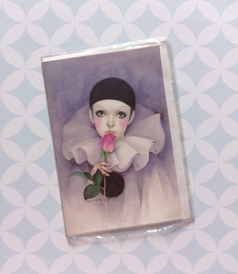 80s Vintage Michel Oks Pierrot Love Mira Fujita Greeting Card - Etsy