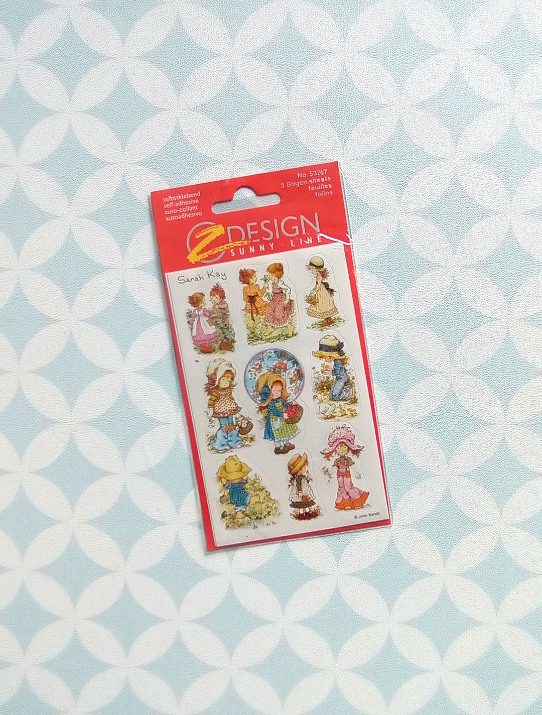 90s Vintage Z Design Sunny Line Sarah Kay Set of 18 Stickers - Etsy
