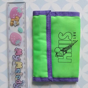 80s Vintage Neon Green and Purple Hills Club Canvas Nylon Wallet - Etsy