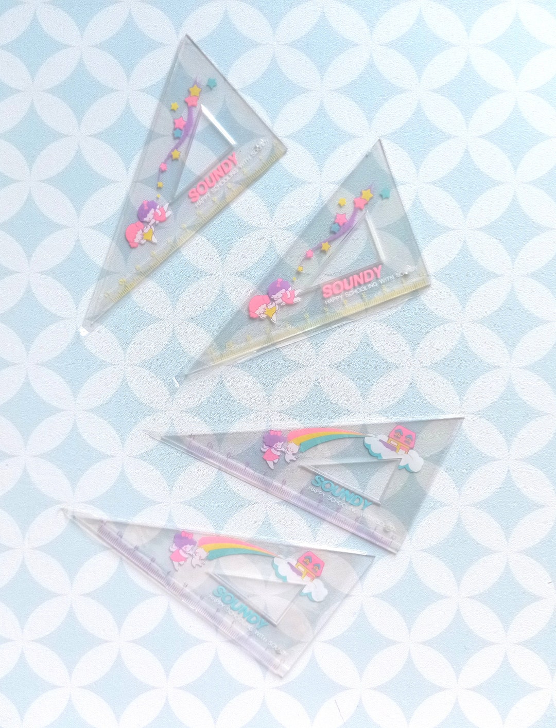 80s Vintage SOUNDY Transparent Plastic Square Ruler 11 Cm NEW - Etsy