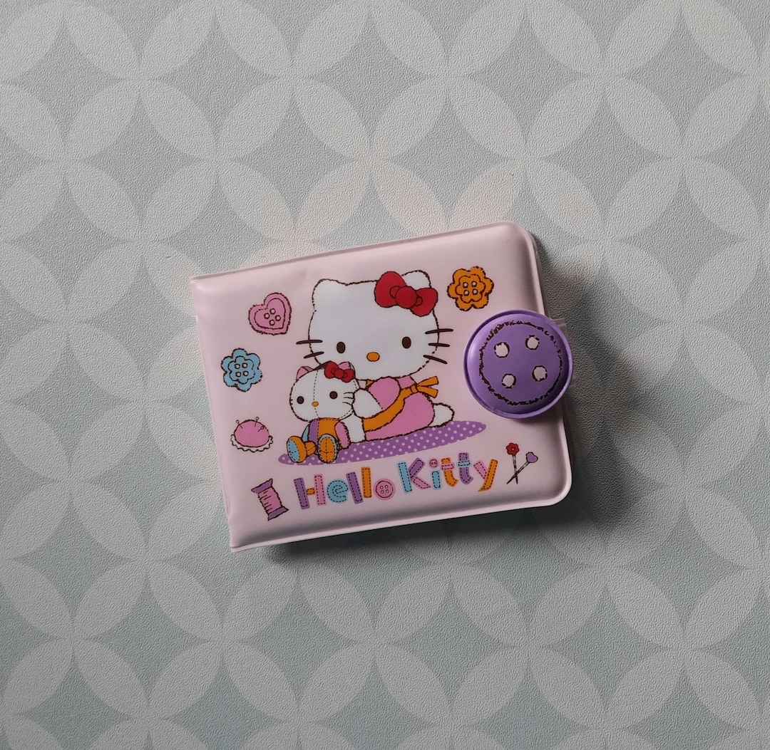 Vintage Sanrio 2007 RARE Hello Kitty Sewing Plastic Vinyl Money Wallet ...