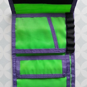 80s Vintage Neon Green and Purple Hills Club Canvas Nylon Wallet - Etsy