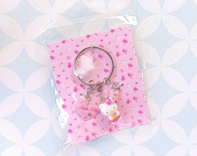 Vintage Sanrio 2005 Hello Kitty Key Ring With Charms Heart Kitty ...