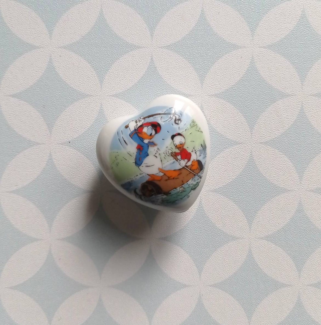 Vintage Fg Made in Japan Donald Small Heart-shapped Porcelain Box - Etsy