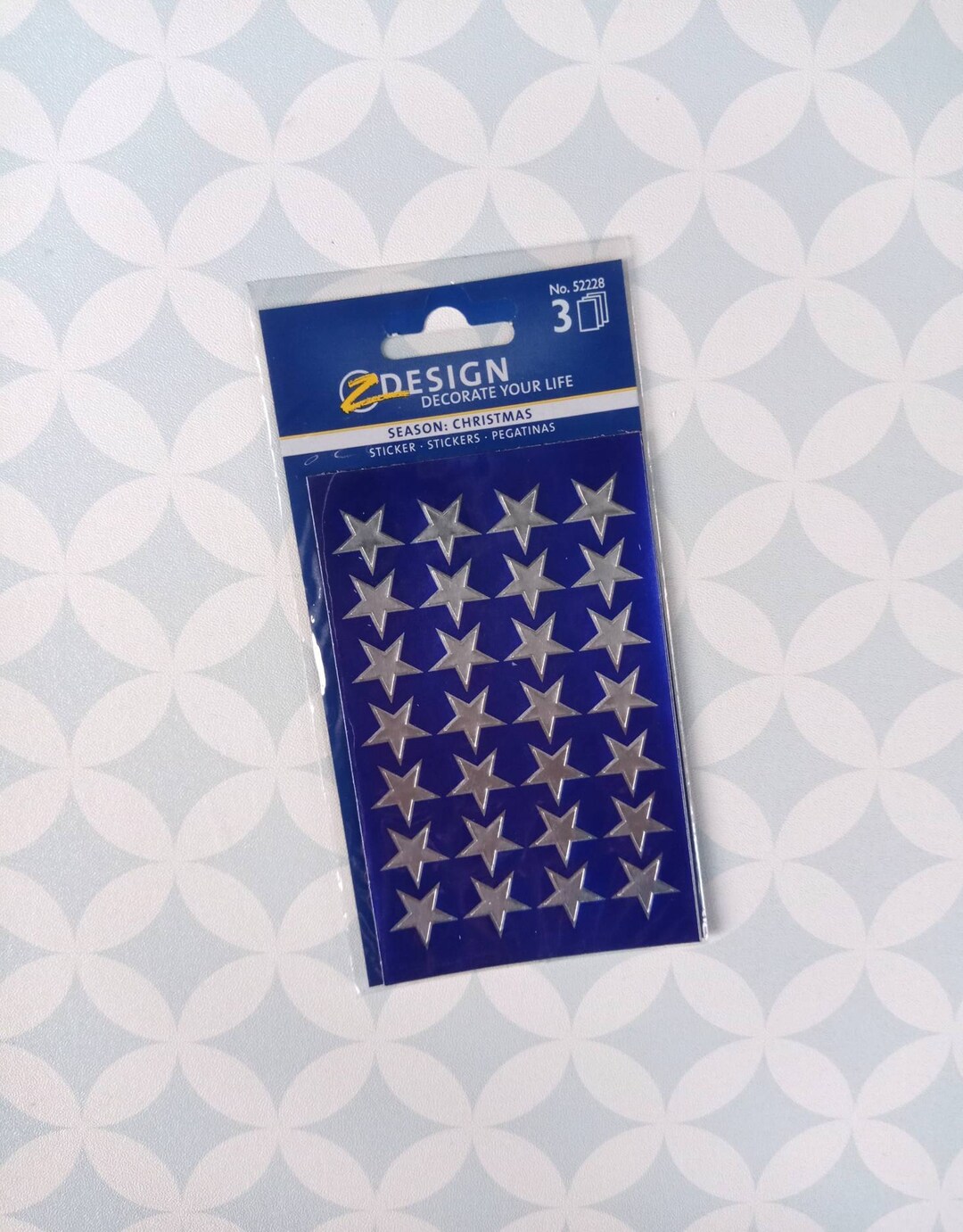 90s Vintage Christmas Set of 84 Silver Stars Stickers Z Design NEW - Etsy