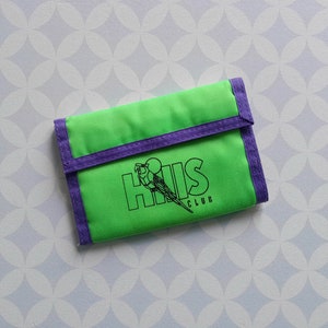 80s Vintage Neon Green and Purple Hills Club Canvas Nylon Wallet - Etsy