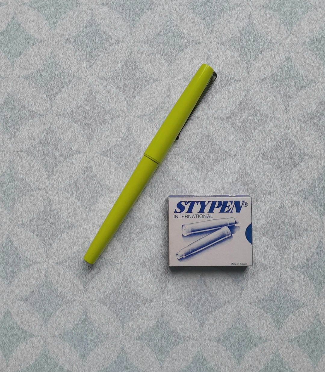80s Vintage Stypen Yellow Green Plastic Fountain Pen NEW - Etsy