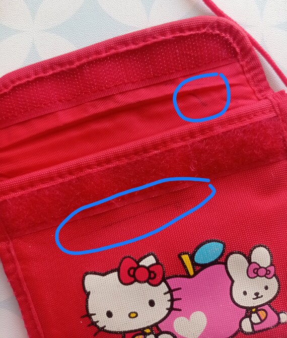 Vintage Sanrio 2003 Hello Kitty red nylon canvas wall… - Gem