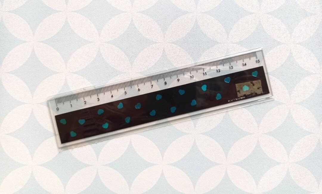 80s Vintage Kutsuwa Japan Plastic Ruler Black With Blue Hearts 15 Cm New Sealed - Etsy UK