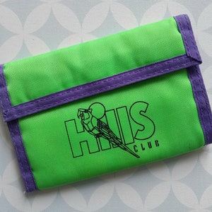 80s Vintage Neon Green and Purple Hills Club Canvas Nylon Wallet - Etsy
