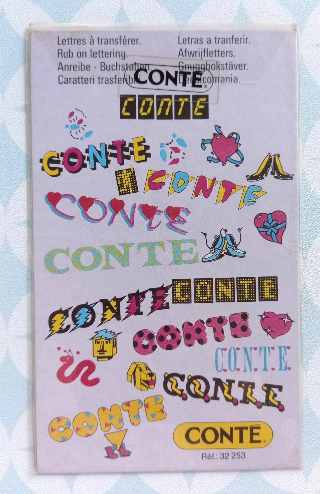 80s Vintage Conté Rub on Lettering Transfers Decalcomanies Pressers ...