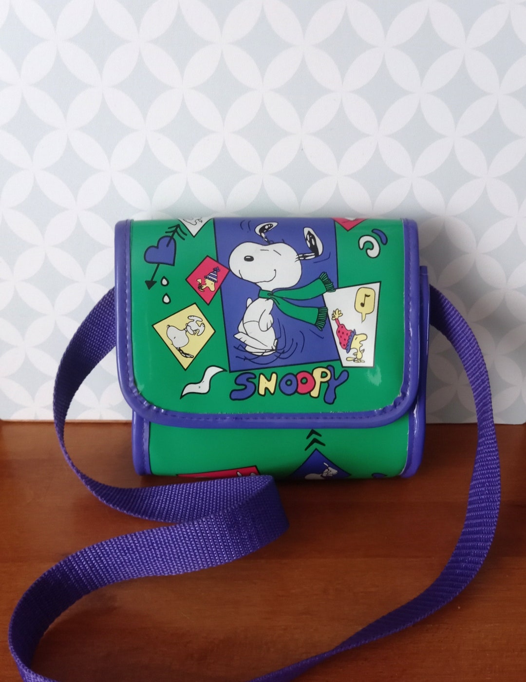 80s Vintage PEANUTS Characters Snoopy Purple and Green PVC Vinyl ...