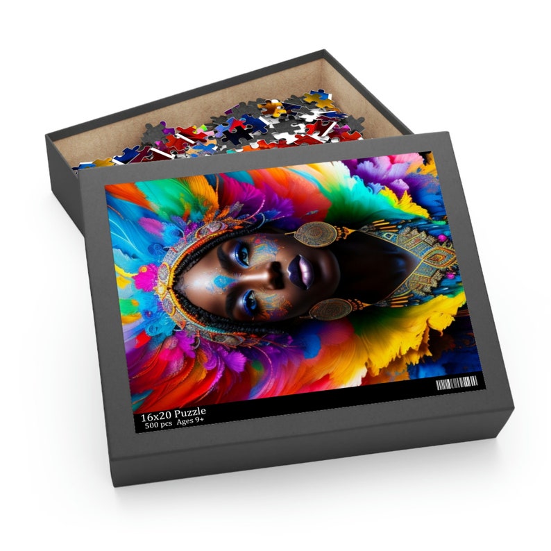Colorful African American Woman Puzzle 120 252 500 Piece - Etsy