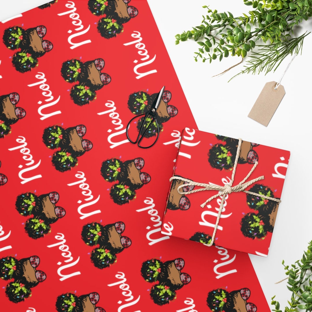African American Girl Personalized Christmas Wrapping Paper| Little ...
