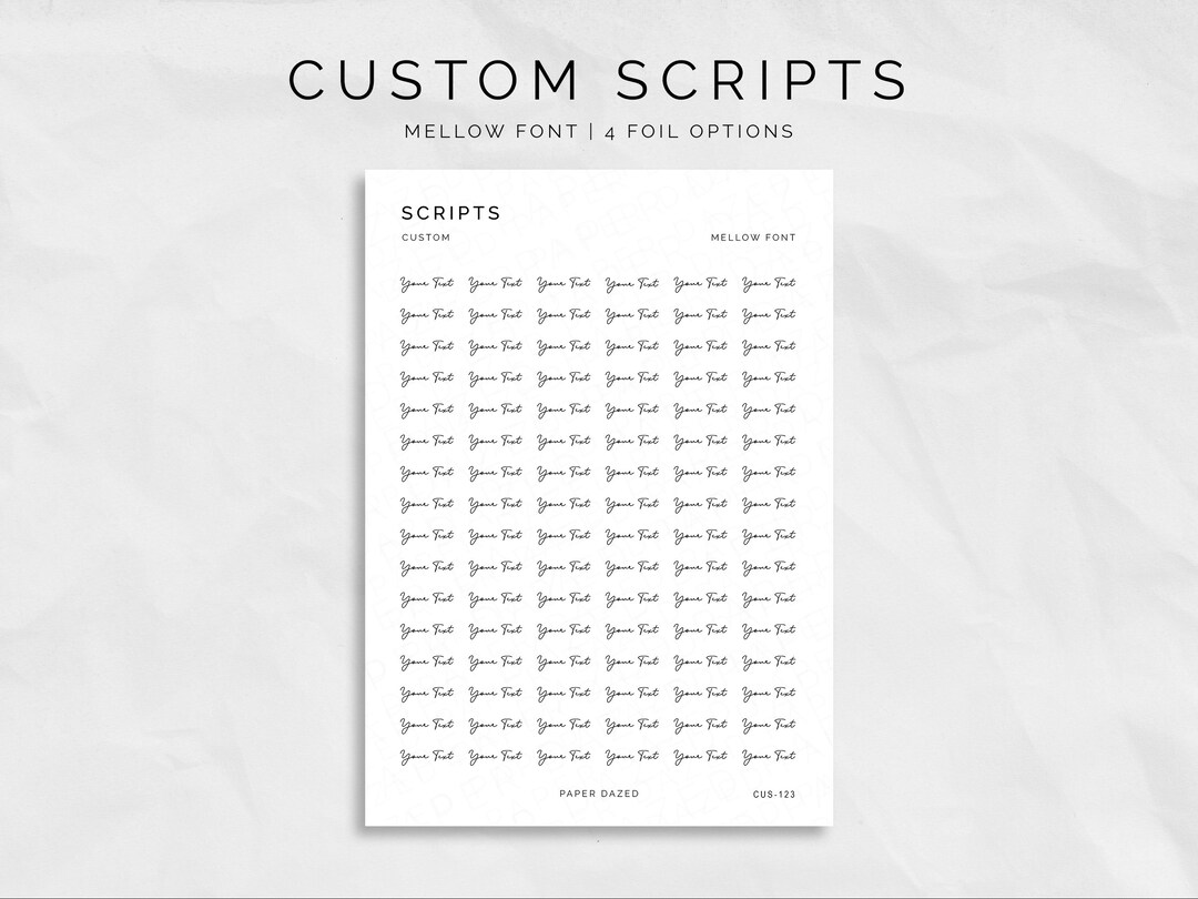 TINY Custom Scripts - MELLOW Font, Custom Cursive Scripts for Planners ...