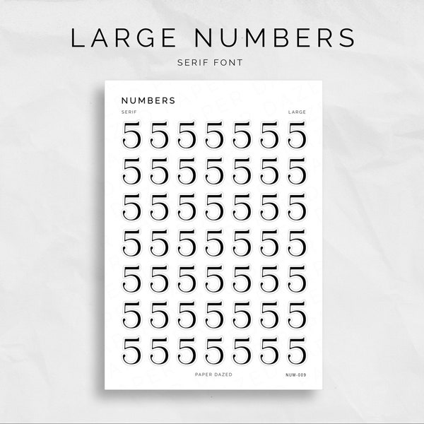 Large Number Letter Sticker - Etsy