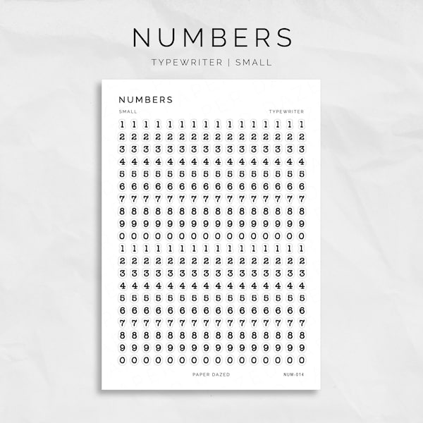 Typewriter Numbers - Etsy