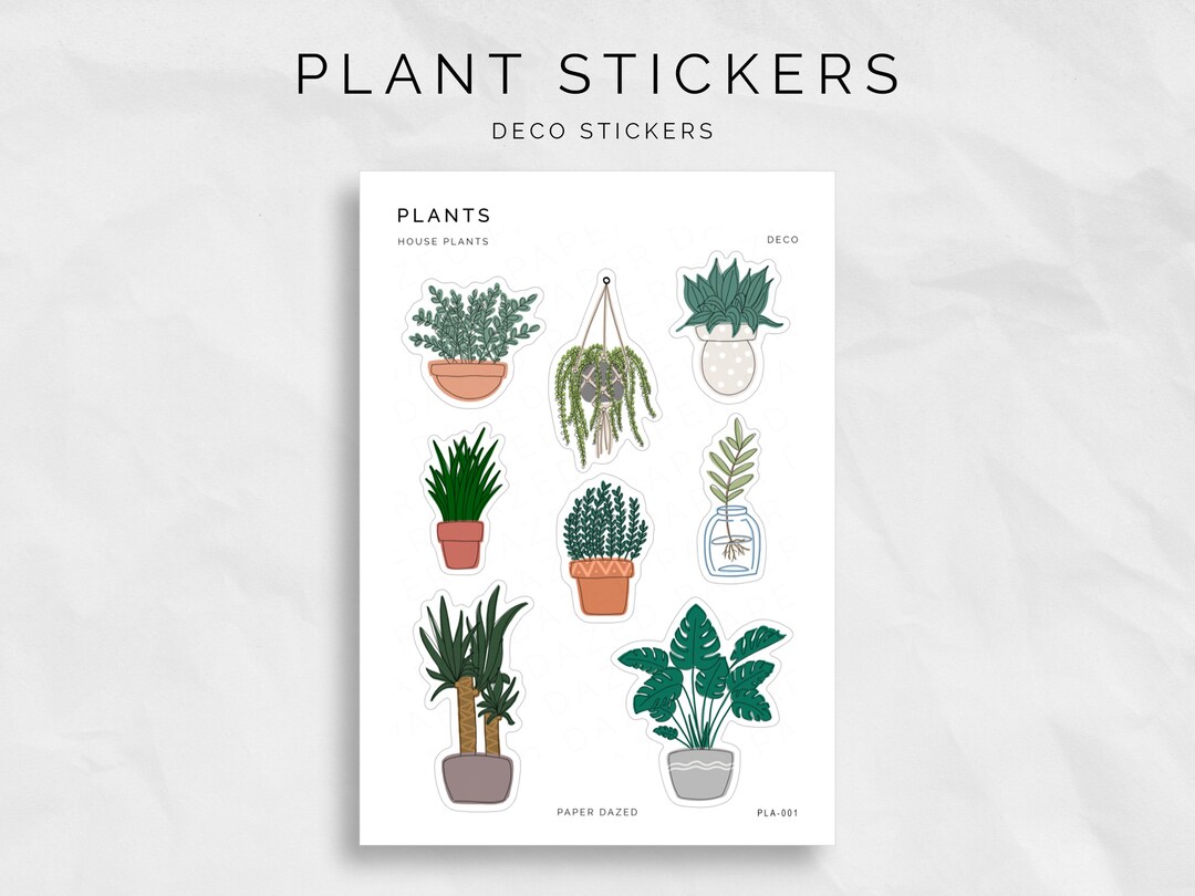 Indoor Pot Plant Deco Stickers, Decorative Stickers for Journals and ...