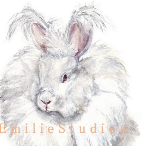 English Angora Rabbit Standing Fawn Watercolor Print - Etsy