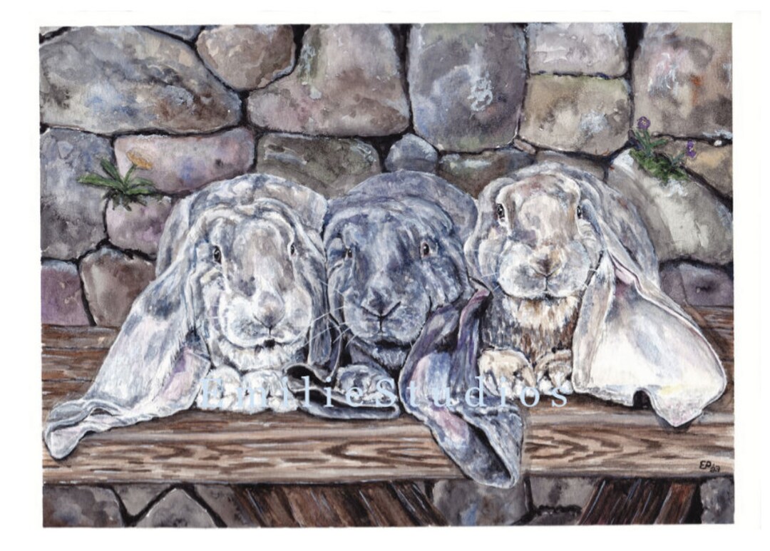 English Lops Scene Rabbit Watercolor Print | Easter Art| Bunny Gift ...