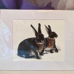 Black Otter Mini Rex Pair Watercolor Print - Etsy