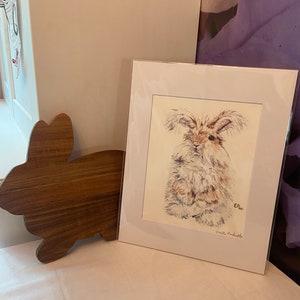 English Angora Rabbit Standing Fawn Watercolor Print - Etsy