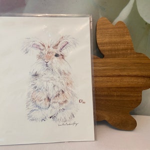 English Angora Rabbit Standing Fawn Watercolor Print - Etsy