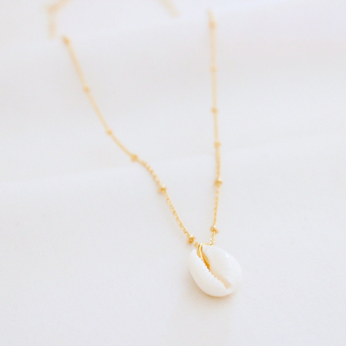 Cauri necklace: Cauri shell necklace and 3 micron gold-plated | Etsy