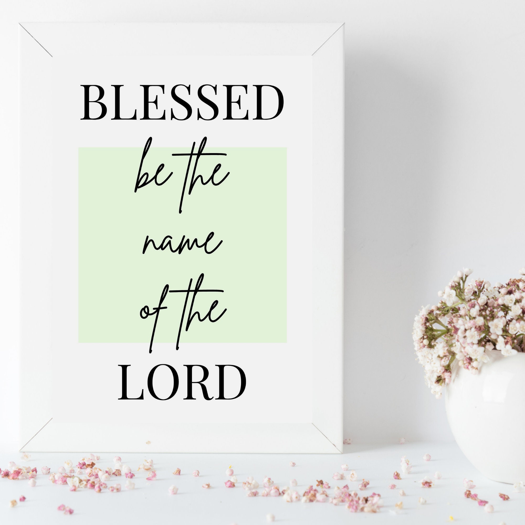 Blessed be the Name of the LORD Christian Minimal Art | Etsy