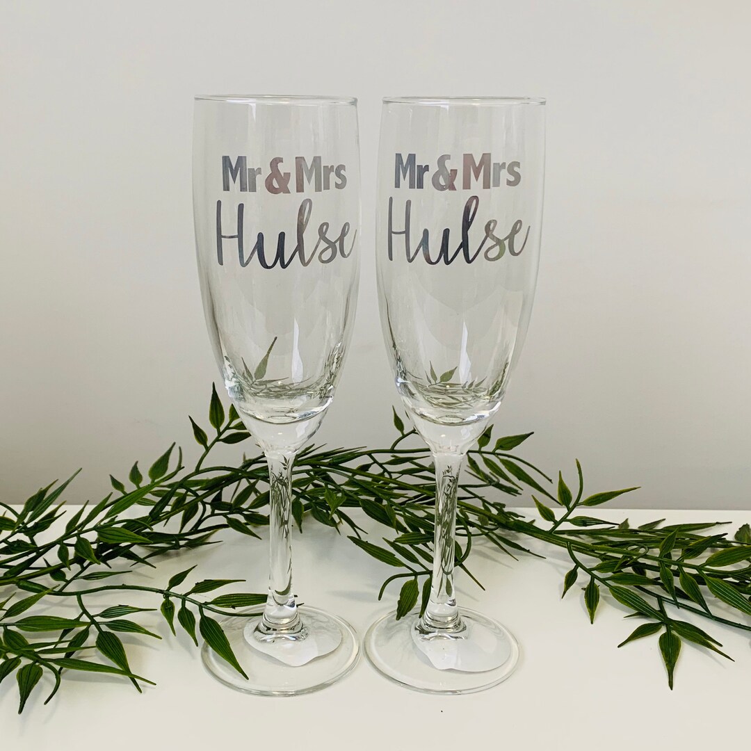 Personalised Wedding | Anniversary | Toasting Glasses - Etsy