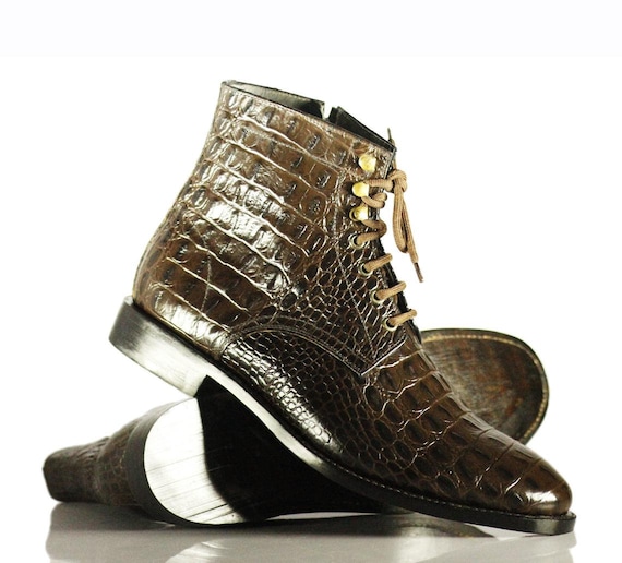 Crocodile Skin Boots Men