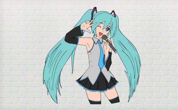 Hatsune Miku Svg Cricut Silhoutte Cut File Anime Girl | Etsy