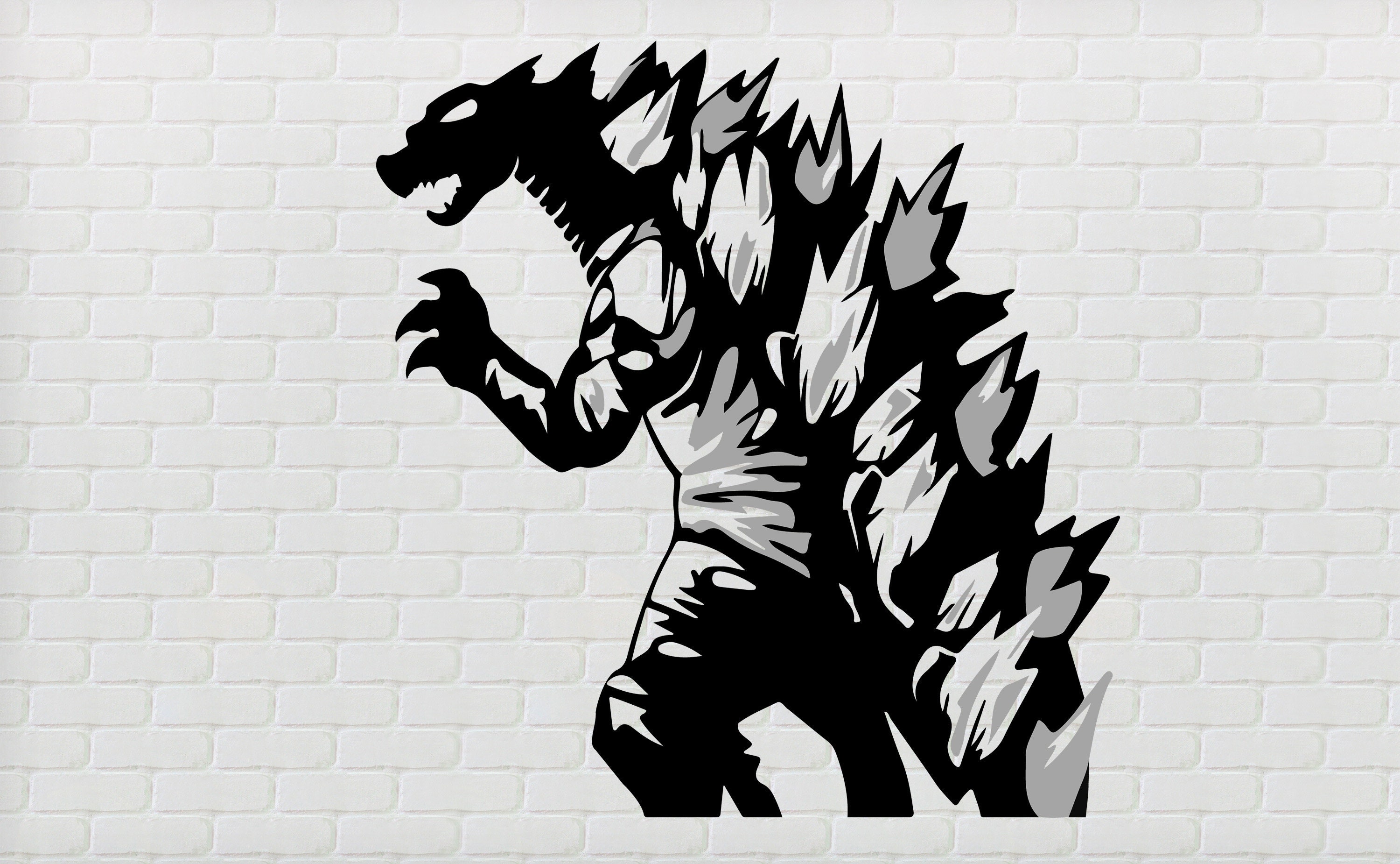 Godzilla Silhouette Svg Kingkong Vs Godzilla Vector MasterBundles