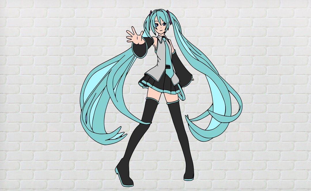 Hatsune Miku Svg, Cricut Silhoutte Cut File, Anime Girl, Vocaloid ...