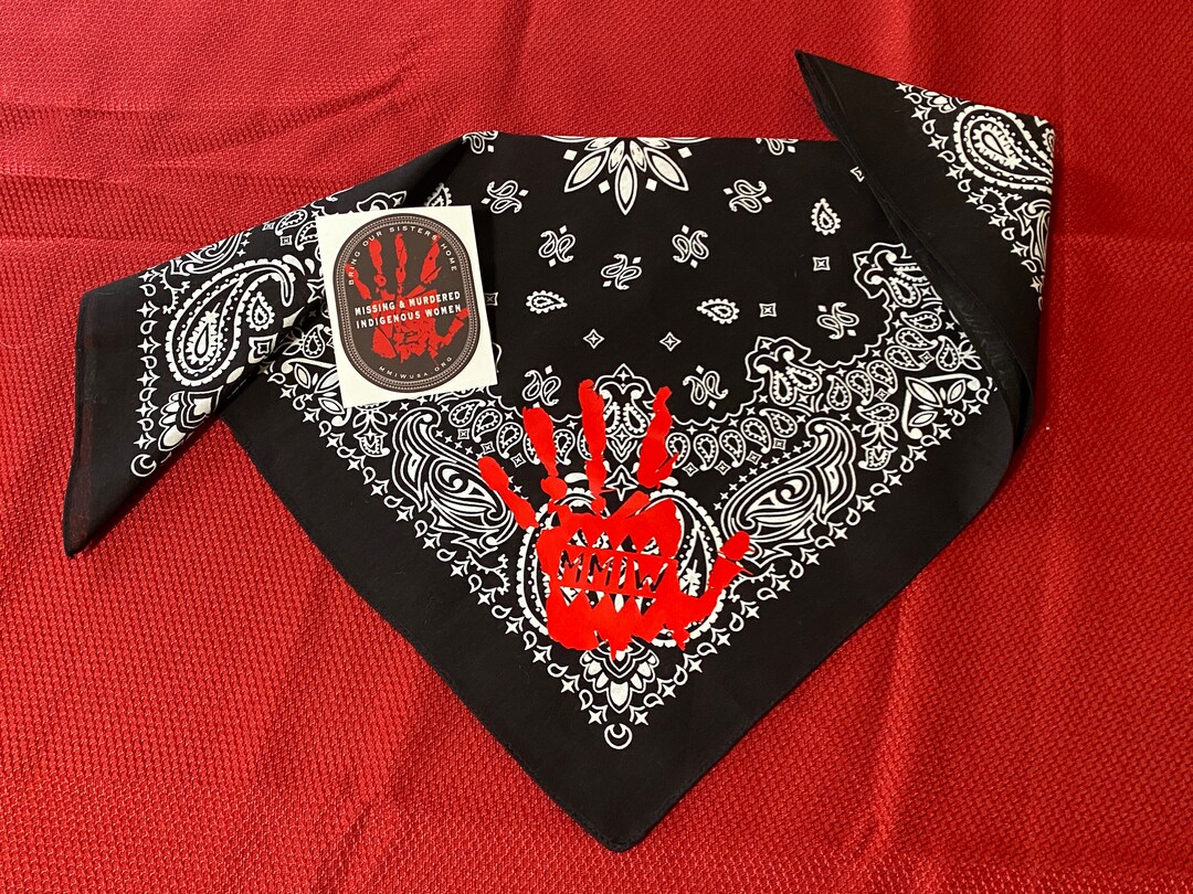 MMIW Handprint Bandanna Black Paisley - Etsy