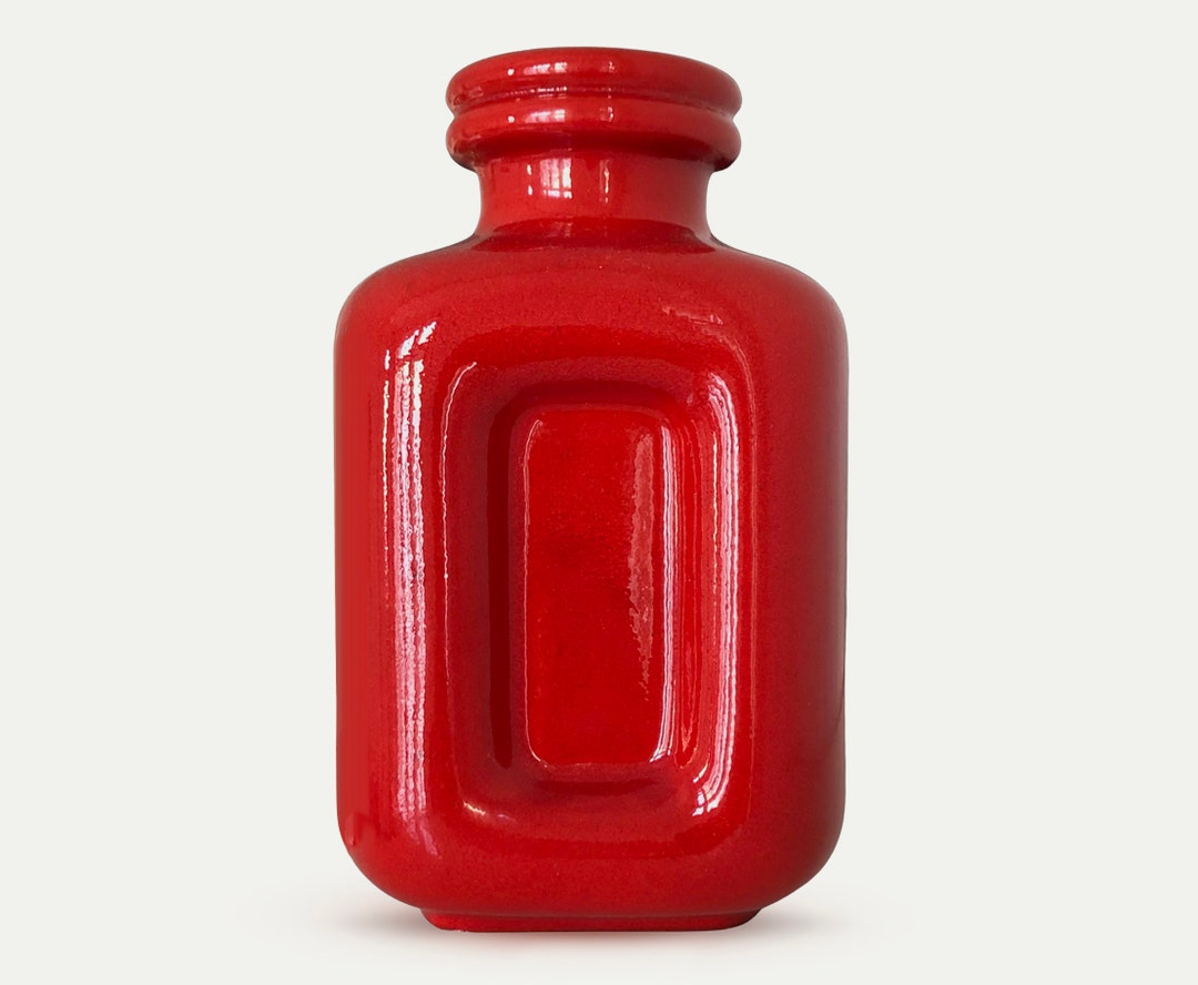STEULER Vase 442 Red Vintage Mid Century Modern Ceramic Pottery 1960s ...