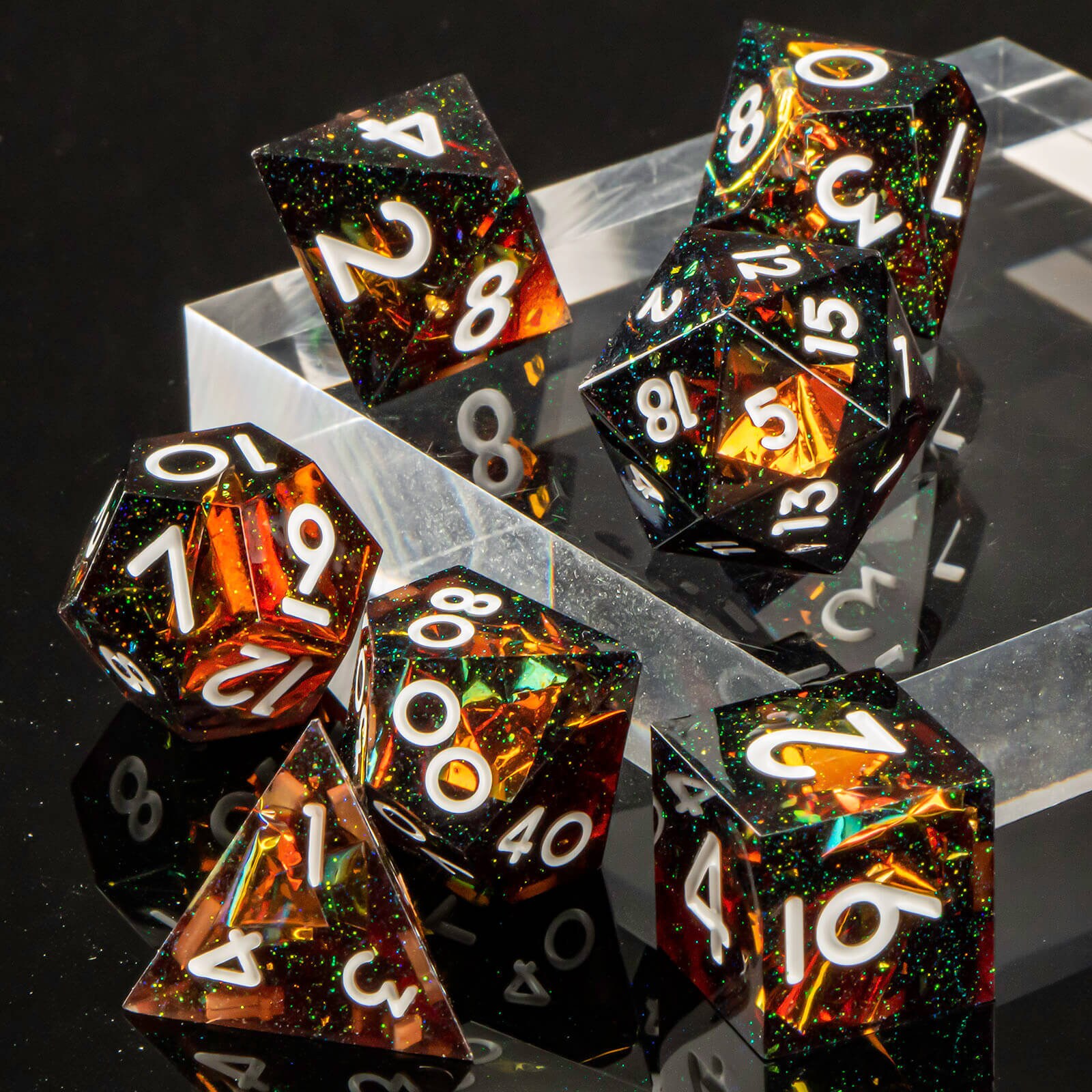 DND Resin Sharp Edged Dice Set Handmade Polyhedral Dice Set - Etsy