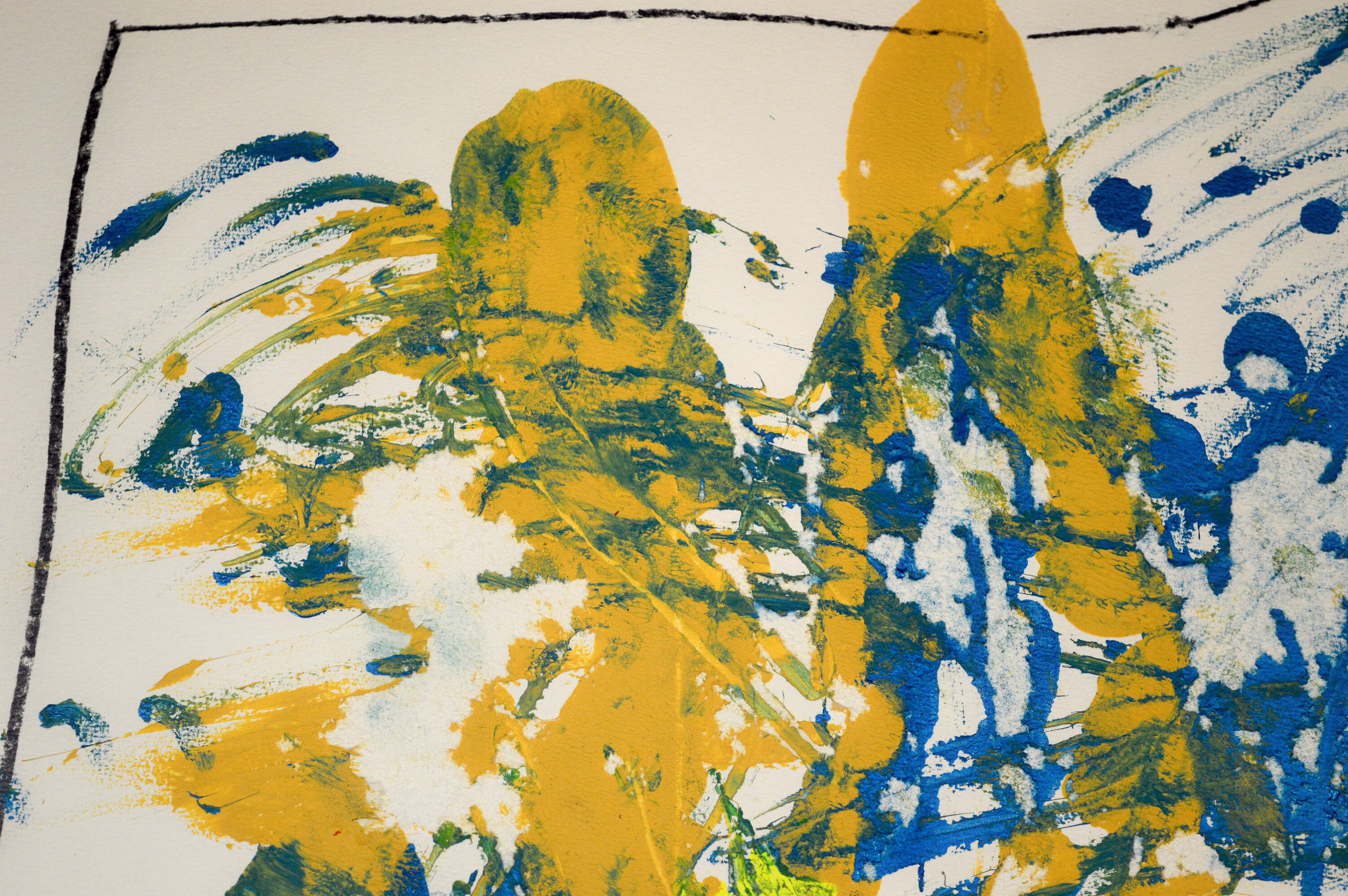 Abstract Painting on Handmade Paper (buettenpapier) - Etsy