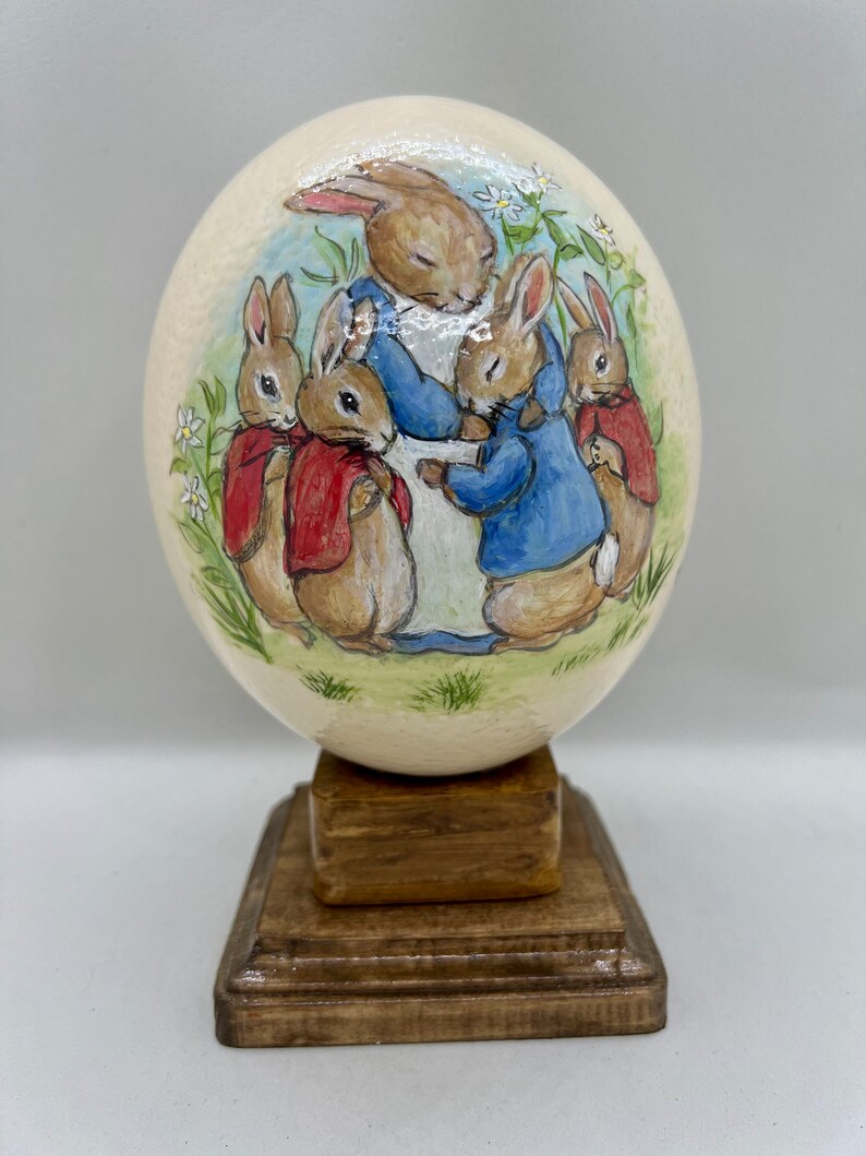 Peter Rabbit Hand Painted Ostrich Egg - Etsy