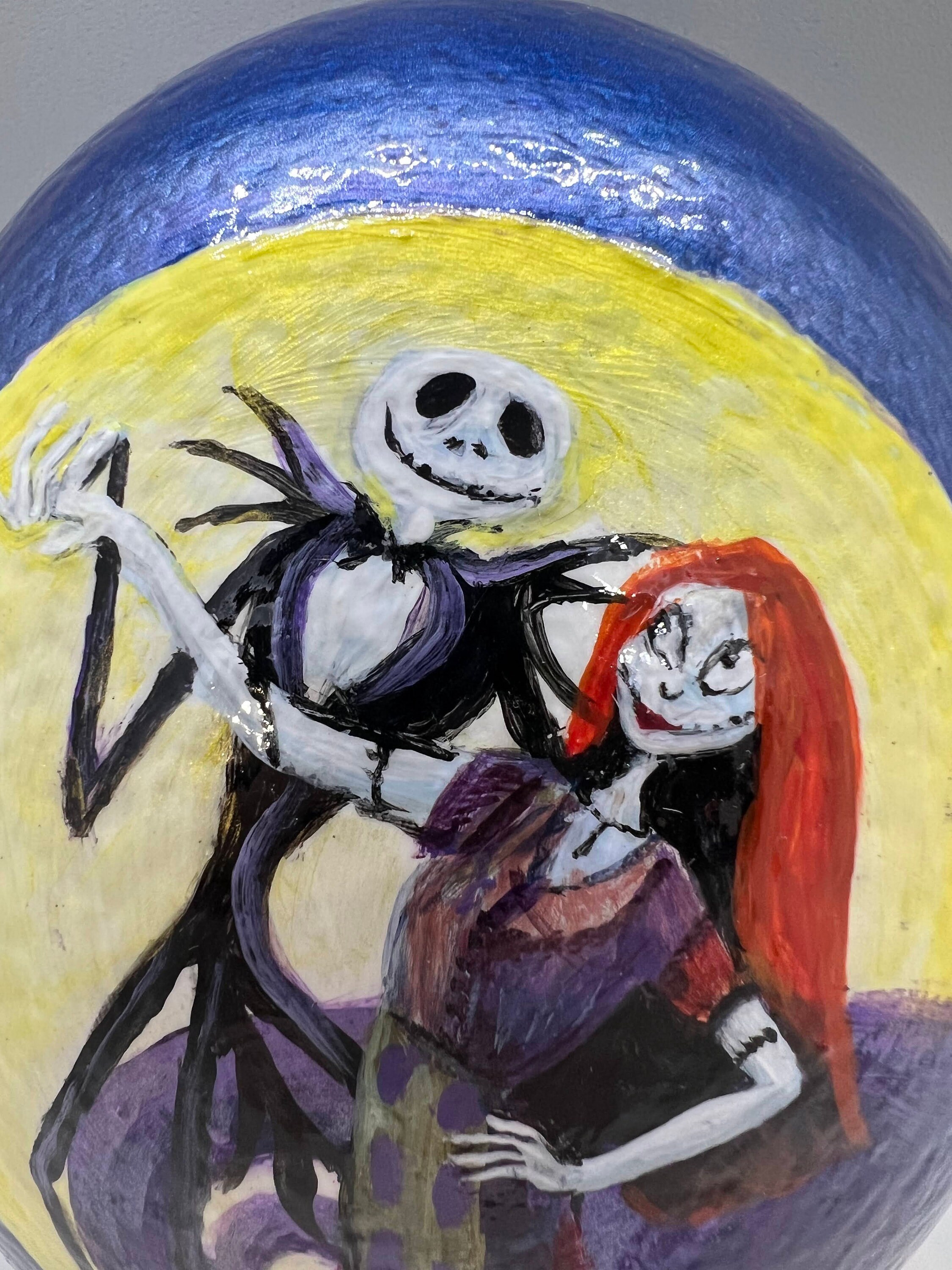 Jack & Sally Hand Painted Ostrich Egg - Etsy
