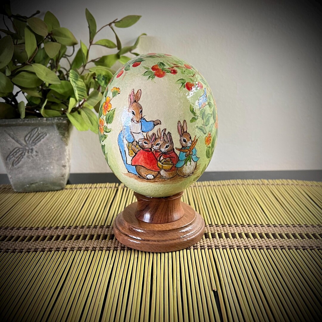 Peter Rabbit - Hand Painted Ostrich Egg - Etsy