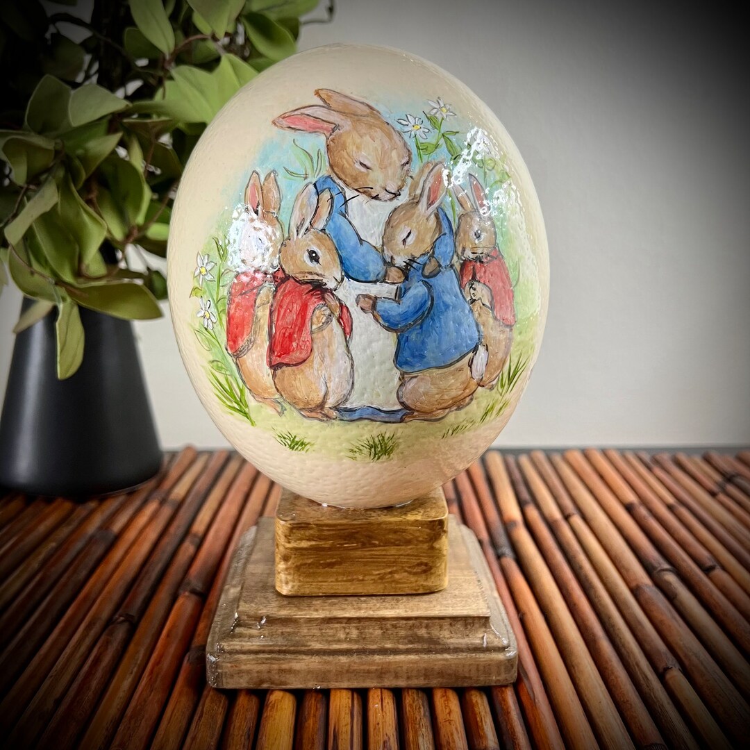 Peter Rabbit Hand Painted Ostrich Egg - Etsy