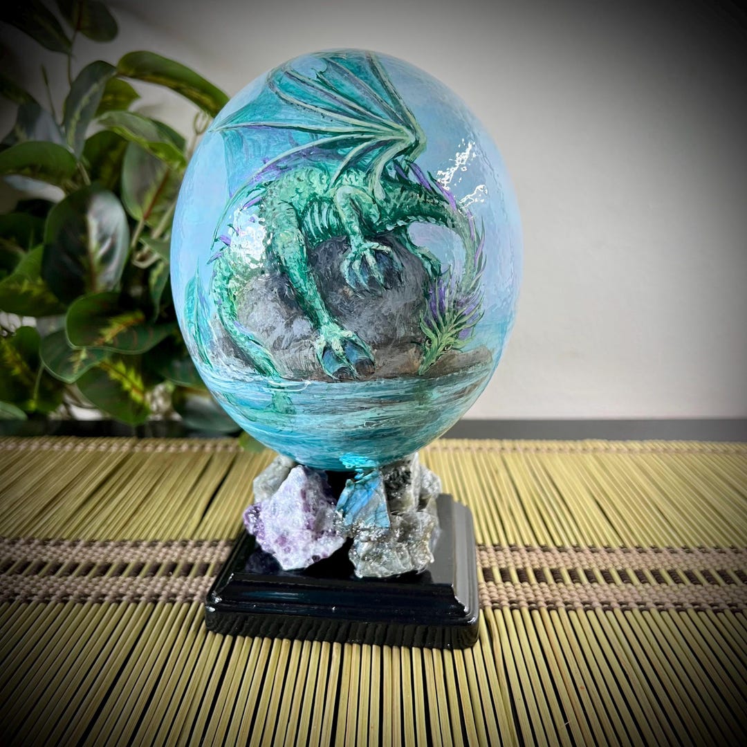 Sea Dragon Hand Painted Ostrich Egg - Etsy