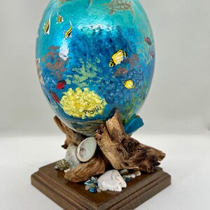 Sea Turtles - Hand Painted Ostrich Egg - Etsy